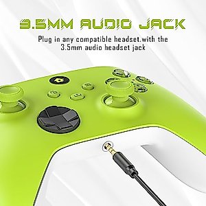 W&O Wireless Controller Compatible With Xbox One, Xbox Series X/S, Xbox One X/S、PC with 2.4GHZ Wireless Adapter Gamepad （Electric Volt）