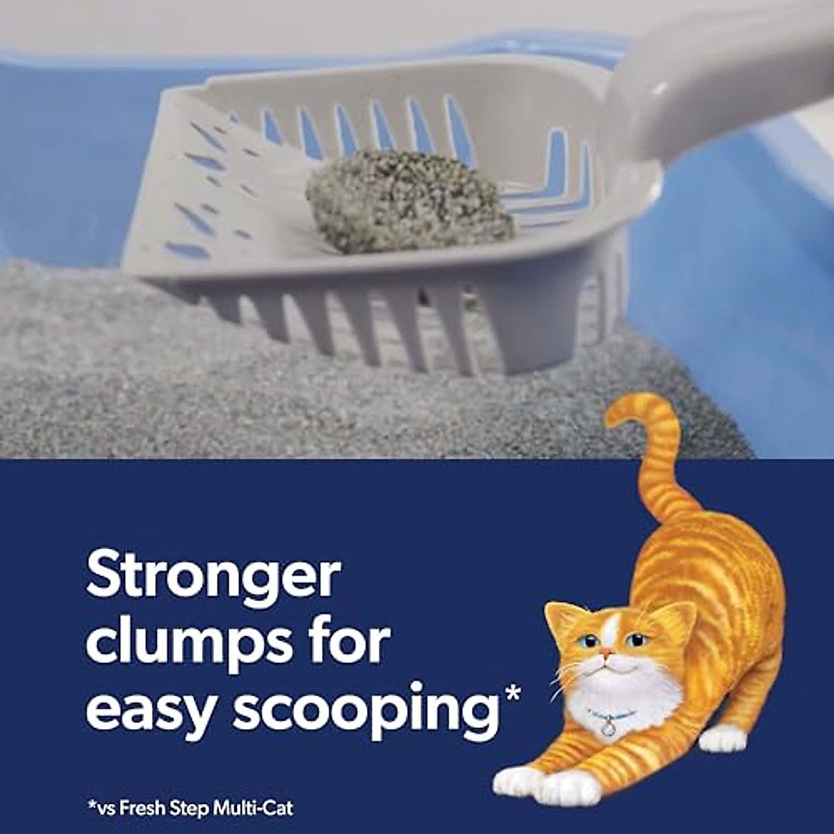 Fresh Step Outstretch Long Lasting Clumping Litter Simply Unscented, Activated Charcoal Litter Lasts 50% Longer, 19 lb. Box