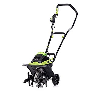 Earthwise Power Tools by ALM TC70040EW 11-Inch 40-Volt Lithium-Ion Cordless Electric Tiller/Cultivator, 4Ah Battery & Charger Included, Green