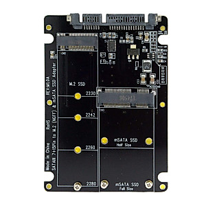 CableCC 2 in 1 Combo M.2 NGFF B-key & mSATA SSD to SATA 3.0 Adapter Converter Case Enclosure