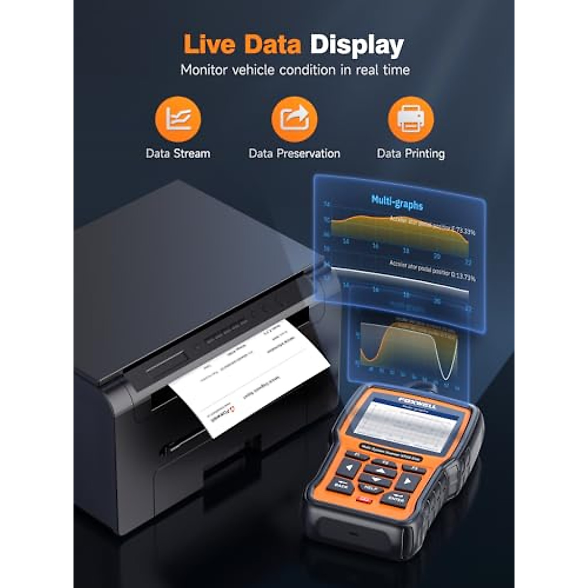 FOXWELL NT510 Elite fit for Ford Lincoln Mercury Diagnostic Tool, Bidirectional OBD2 Scanner, Full Systems Battery Registration All Reset BMS ABS SRS Airbag EPB TPMS DPF Regen, Car Code Reader