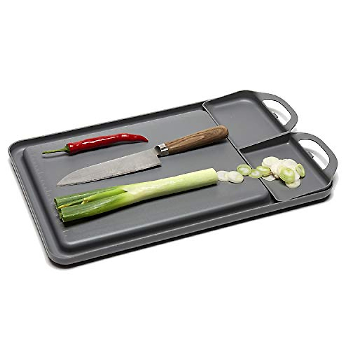 Double Save S Non-Slip Right Side Removable Compartments and Grooves to Prevent Spills Dishwasher Safe Cutting Board & Serving Tray