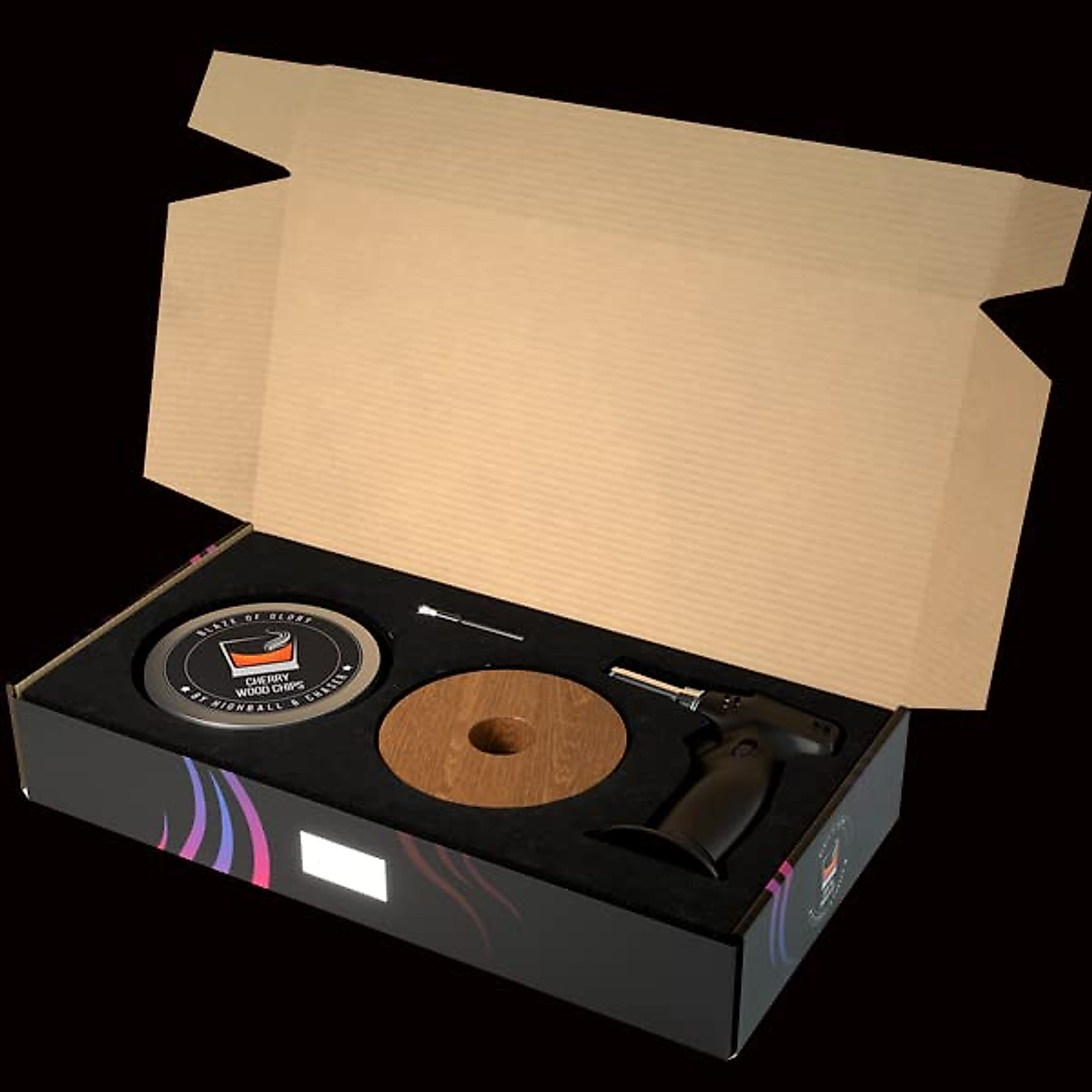 Blaze of Glory Cocktail Smoker Whiskey Smoker With Flavor Blaster Smoke Top Old fashioned Smoker Kit Includes: Gift Box, Brush,Torch, Drink Smoker, Cocktail Recipe Book, Cherry Wood Chips (No Butane)