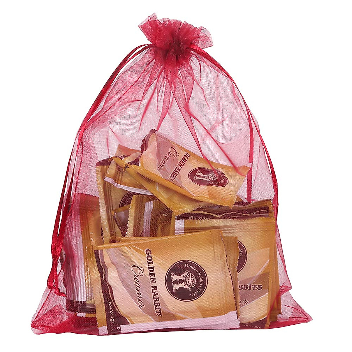 Zwish 100 Pack 6x9 Inches Organza Gif Bags 10 Mixed Solid Colors for Toys Candy Chocolate Party Christmas Wedding Favor Gift