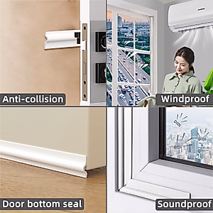 26 Feet Window Weather Stripping Seal Strip for Bottom and Side of Door, PU Foam Weather Strip for Window and Door Insulation Soundproofing