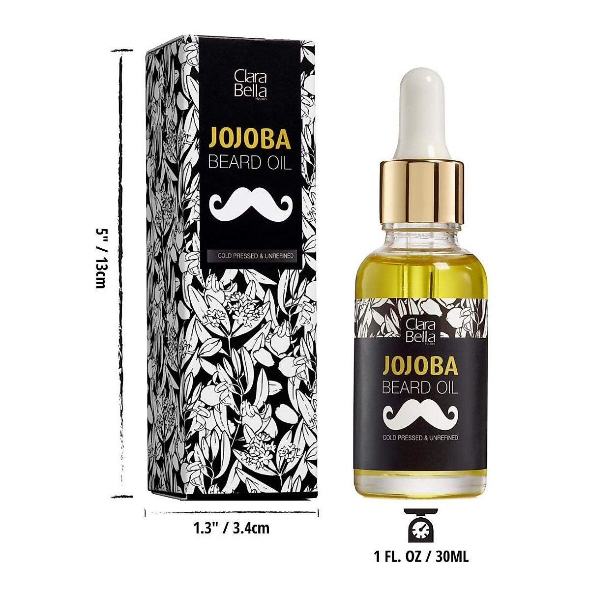 Jojoba Beard Oil for Men I 100% Pure Organic Beard Oil I Stop Itch I Unscented Beard Oil I No More Beard Dandruff I Mustache Oil I Mens Beard Oil Soften Coarse Hair, 1fl oz(30ml) (Jojoba)