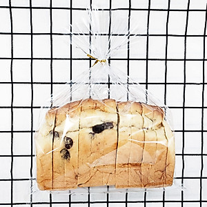 100PCS Cellophane Bags 11x14 inches, Clear Treat Bags with 4’’ Twist Ties, Plastic Cello Bags - 1.4 mils Thick OPP Rice Crispy Bags for Gift Goodie Favor Candy Cake Pop Birthday Party Cookies (11’’ x