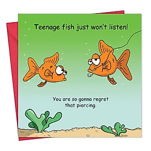 Twizler Funny Card Fish - Funny Card Birthday – Blank Card - Humorous Birthday Cards - Funny Birthday Card Women – Funny Birthday Card Men – Funny Card Teenager – Mothers Day Card – Fathers Day Card
