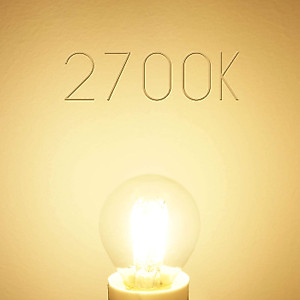 Hizashi Super Mini Globe S11 LED Light Bulb, Dimmable, 4W E17 Intermediate Base 40S11 LED Filament Replacement Bulb, 40 Watt Equivalent, Warm White 2700K for Cabinet, Closet, Desk Lamp - 4 Pack
