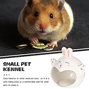 POPETPOP Lovely Guinea Pig Bed Cool Hamster House Hideout Ceramic Bed Small Pet Ceramic House Lovely Guinea Pig Bed Hedgehog Hideout
