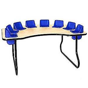 Toddler Tables 8 Seat Toddler Table: Table Top Lite Oak, Seat Color: Blue (009243484585)