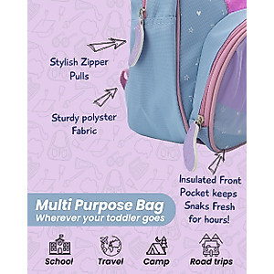 JOY2B Toddler Backpack for Girls and Boys - Ballerina Backpack for Girls and Boys - Kids Backpack for School Camp Travel - Preschool Backpack with Water Bottle Holder - Brilliant Ballerina