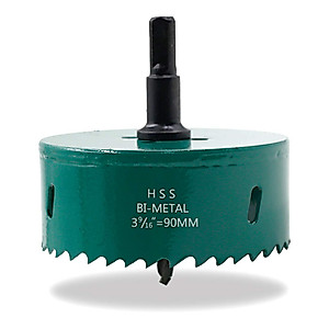 Qjaiune 90mm/3.5" Hole Saw BI-Metal Heavy Duty Hole Cutter for Wood Cornhole Boards, Wood, Plastic, Drywall and Metal Sheet