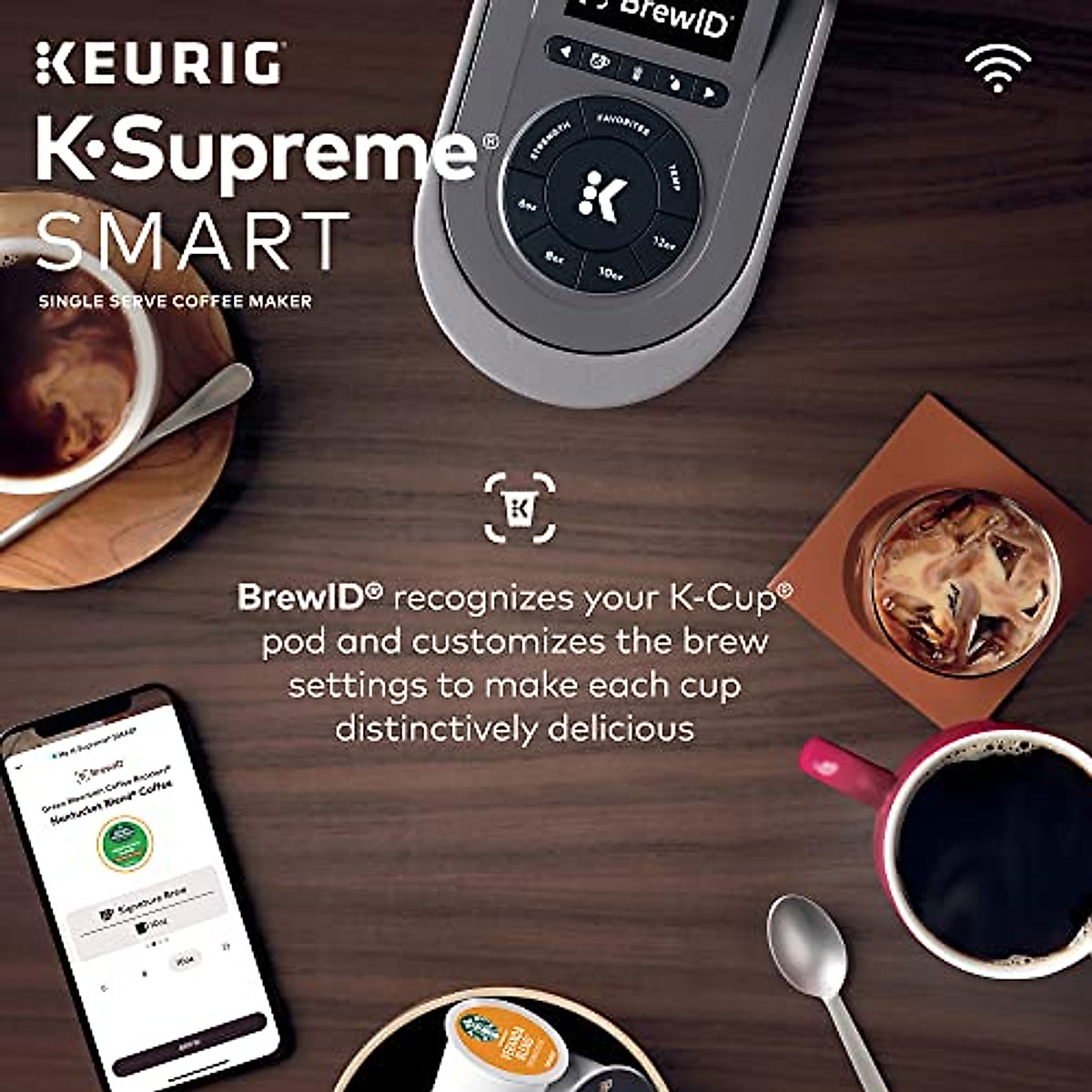 Keurig K-Supreme SMART Coffee Maker, MultiStream Technology, Brews 6-12oz Cup Sizes, Gray