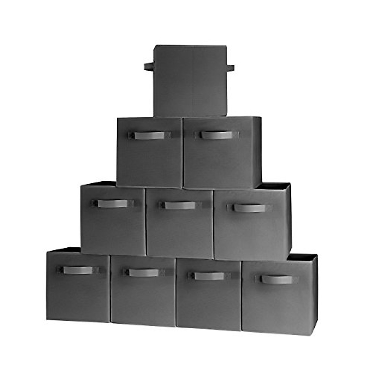 Prorighty [10-Pack, Black] Storage Cubes with Two Handles, Ideal for Shelves Baskets Bins Containers Home Decorative Closet Organizer Household Fabric Cloth Collapsible Box Toys Storages Drawer