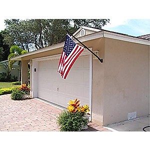 6FT Flag Pole Kit,Stainless Steel Heavy Duty Black American US Flagpole, Rustproof for Outdoor Garden Roof Walls Yard (Without Bracket)