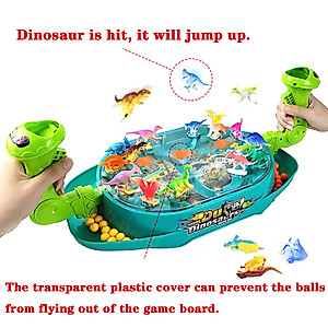 Pualsol Dino Shooting Toys.Dinosaur Game Battle Toy with Board Games and Dragon Toys for Kids - Perfect Boys Party Games and Great Fun Gifts for Childrens 4 5 6 7 8 Year Old