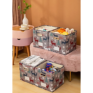 Nopuper Toy Box Storage Organizer 2 Packs, Foldable Shelf Storage Bins, Sturdy PP Interlayer,Hard Bottom and Sides 11"*11"*11"