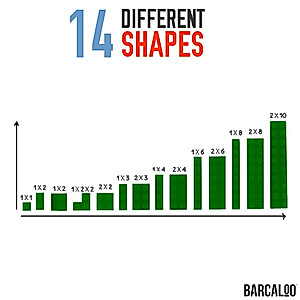 Barcaloo 1000 Piece Building Bricks Play Set, 10 Classic Colors Bulk Building Blocks, Generic Brick Building Parts, for Boys and Girls, Classic