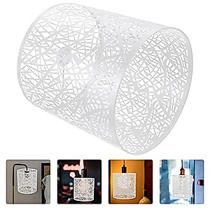 E27 Hollow Light Cover, Modern Lamp Shade, Replacement Metal Lampshade for Table Lamps and Floor Light, White2
