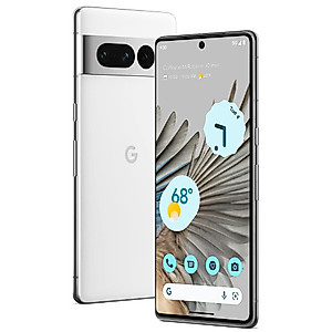 Google Pixel 7 Pro 5G 128GB 12GB RAM 24-Hour Battery Factory Unlocked for GSM Carriers Global Version - Snow (Renewed)