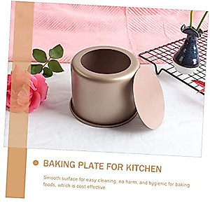 Hemoton 4pcs Cake Mousse Mini Loaf Pans Mini Para Hornear Practical Baking Bread Pan Non Baking Tray for Cake Round Baking Tray Practical Baking Plate False Bottom Muffin Can Oven