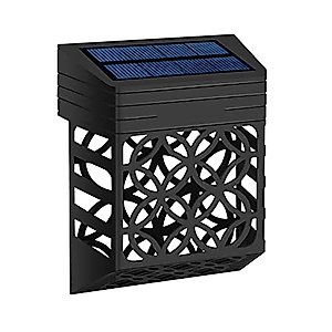 Solar Fence Lights, Warm White Solar Lights Outdoor, Upgraded 2 Pack Solar Deck Lights, Waterproof Solar Powered Outdoor Lights Fence Light for Garden Yard Patio Yard Wall