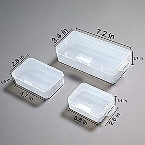 6 Packs Clear Hinged Plastic Box Plastic Organizer Container Storage Box for Washi Tape,Jewelry,Beads Art DIY Crafts, Fishing Tackles,Screws