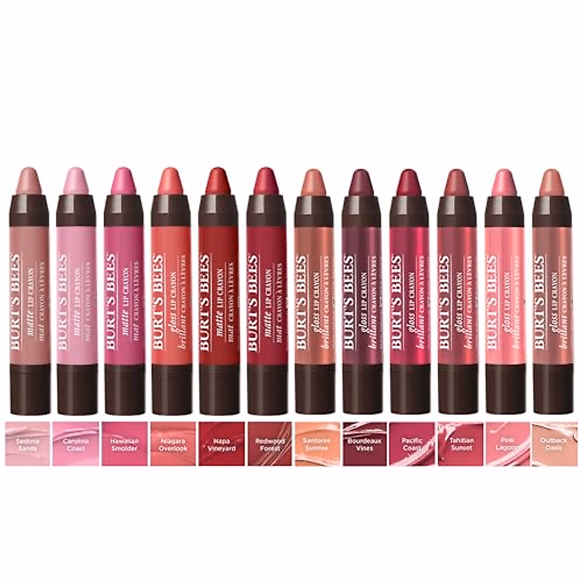 Burt's Bees 100% Natural Origin Moisturizing Matte Lip Crayon, Redwood Forest - 1 Crayon