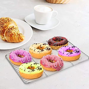 Baking Cooling Racks Set of 2, Stainless Steel Cooling Rack, Cookie Racks, Rectangle 9" x 11.8", Fit Quarter Sheet Pan, Cooking Racks for Toaster Oven, Frying, Roasting - Oven & Dishwasher Safe