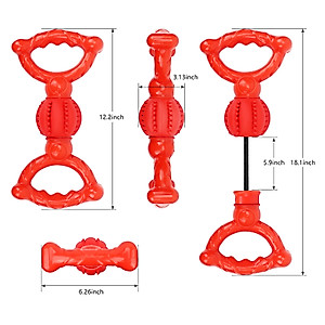 MEERESN Interactive Dog Toy for Aggressive Chewers - 2 in1 Tug of War Dog Toy with 360°Rotating Handle and Dog Puzzle Teething Clean Toys Ball for Medium Large Dogs