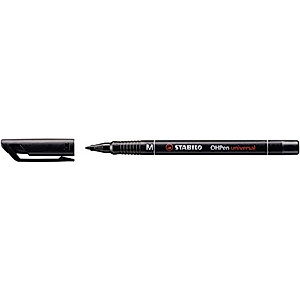 STABILO OHpen Universal Pen, Permanent, 1mm, Black (Model: 843/46)