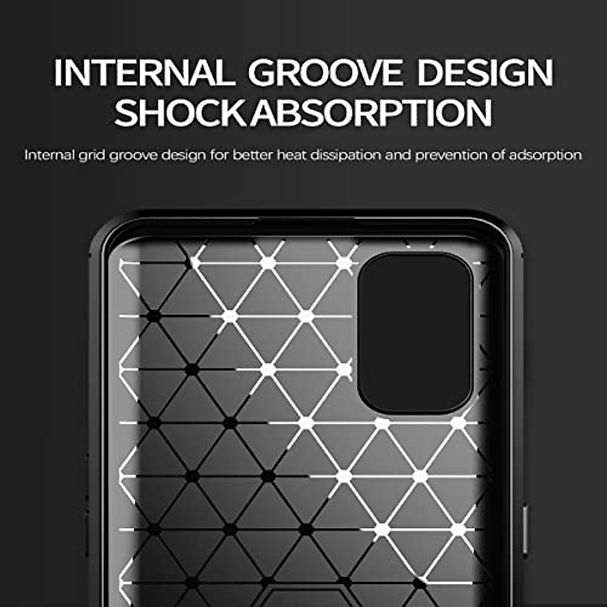 KOARWVC Phone Case for Realme 7 Pro Case RMX2170 Case Carbon Fiber Shockproof Rugged Shield Anti-Scratch Soft TPU Back Cover Protective Cases for Realme 7 Pro (Black)