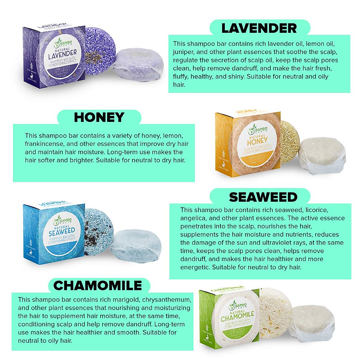 Solid Shampoo Bar And Conditioner Effect Hair Soap – 4 Pack 100% Organic Shampoo Bars For Hair With All Natural Plant Based Essential Oils And Eco Friendly Zero Waste Biodegradable Packaging