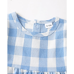 Renotemy 18-24 Months Girls Clothes Toddler Girl Outfits 2T Girl Clothes Cute Toddler Girls Clothes Blue Plaid Denim 18-24 Months Fall Winter