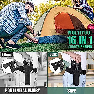 Mens Gifts Camping Accessories Multitool Camping Gear Unique Gifts for Men Dad Husband 16 in 1 Survival Gear and Equipment Camping Gadgets Stocking Stuffers for Men Hunting Hiking Mini Axe Hammer