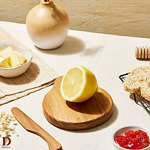 Dakorn Tiny Wooden Chopping Board 5", Mini Cutting board with handle for small fruit on Drink corner, Bar Cabinet & Butter Knife, Butter Spreader, Breakfast Spreads…