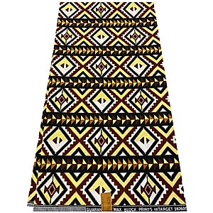Exclusive Angola Ankara Design-Red, Ivory-Cream, Brown, White, Black -African Wax Print Fabrics- Sell for 6 Yards- 100% Cotton