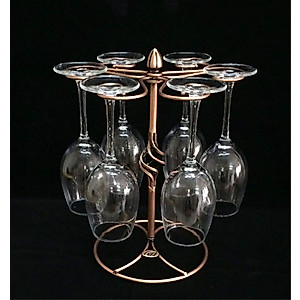 Fantasee - Wine Glass Holder, Tabletop Stemware Rack with 6 Wine Glass Drying Rack Stand