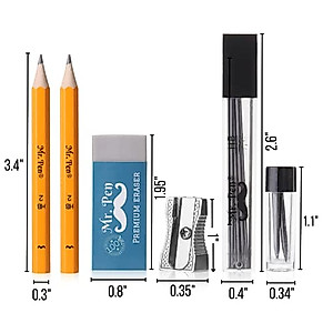 Mr. Pen- Professional Geometry Set, 15 pcs, Geometry Kit for Artists and Students, Geometry Set, Metal Rulers and Compasses, Drawing Tools, Drafting Supplies, Drafting Set, Drafting Tools and Kits