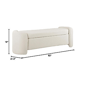 Modway Nebula Boucle Upholstered Storage Bench in Ivory