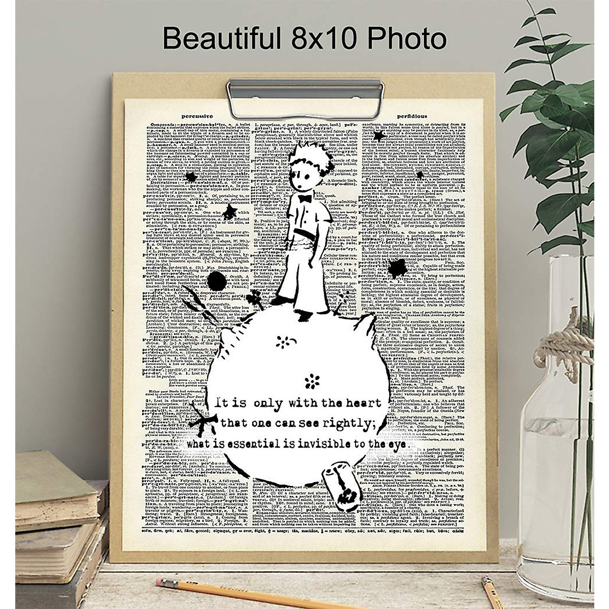 The Little Prince Graffiti Dictionary Art, Urban Street Art Home Decor - Unique Room Decorations for Nursery, Boys, Girls, Kids, Baby Room - Upcycled Wall Art, Poster, Print - Gift for Baby Shower