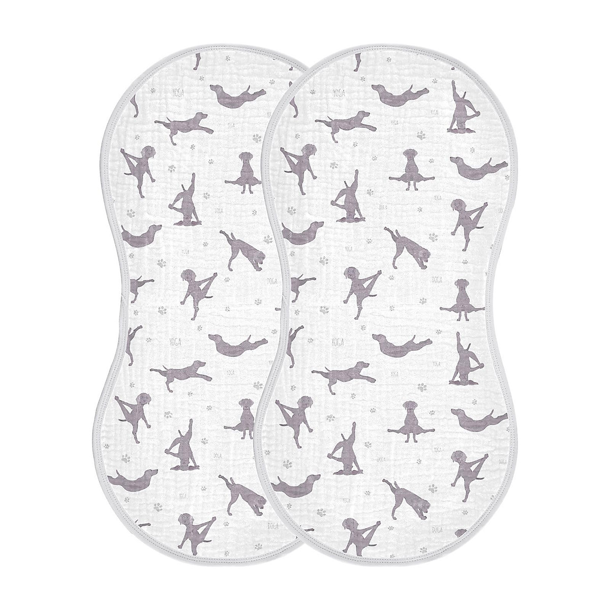 YYZZH Yoga Weimaraner Dog Pattern Muslin Burp Cloths for Baby 2 Pack Soft 100% Cotton Baby Washcloths Bibs for Boy Girl