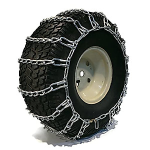 The ROP Shop | Pair of 2 Link Tire Chains 20x8.00x8, 20x8.0x8, 20x8x8 for MTD, Cub Cadet Lawn Mower, Tractor, Rider Traction