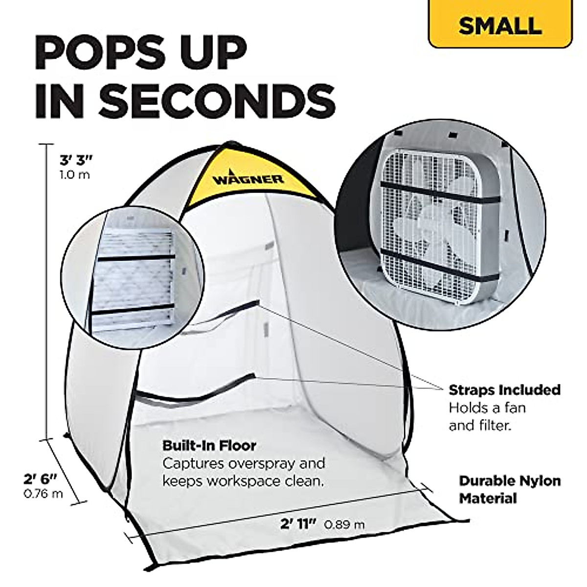 Wagner Spraytech C900051 HomeRight Small Spray Shelter Portable Paint Booth for DIY Spray Painting, Hobby Paint Booth Tool Painting Station, Spray Paint Tent