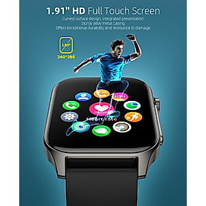 SOUYIE Smart Watch, Infrared True Blood Oxygen Monitor, 1.91" HD Smartwatch for Men with Heart Rate, Blood Pressure, Sleep Monitor, IP68 Waterproof Fitness Tracker Compatible with Android iOS iPhone