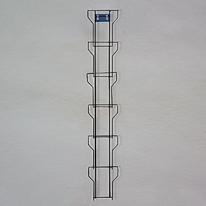 FixtureDisplays® Vertical Wall Mounting 6 Pockets 4 X 6" Greeting Card Post Card Rack 4.7 X 2.2 X 30.3" with Slight Pocket Overlap 11713