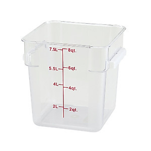 Winco PC Square Storage Container, 8quart,Clear