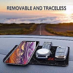 ZC GEL Sticky Dash Pad (4 Pack), Removable and Traceless Car Dashboard Mat with Heat Resistant, Sticky Non-Slip Dashboard Gel Pad for Cell Phone, Sunglasses, Keys, Coins and More (Size: 5.9" x 3.5")