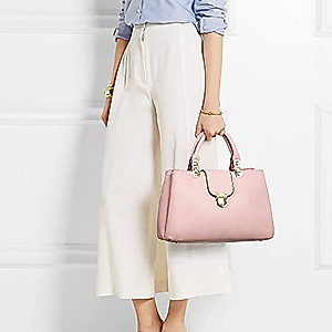 Dasein Women Satchel Handbags Top Handle Purse Medium Tote Bag Vegan Leather Shoulder Bag (Light Pink)